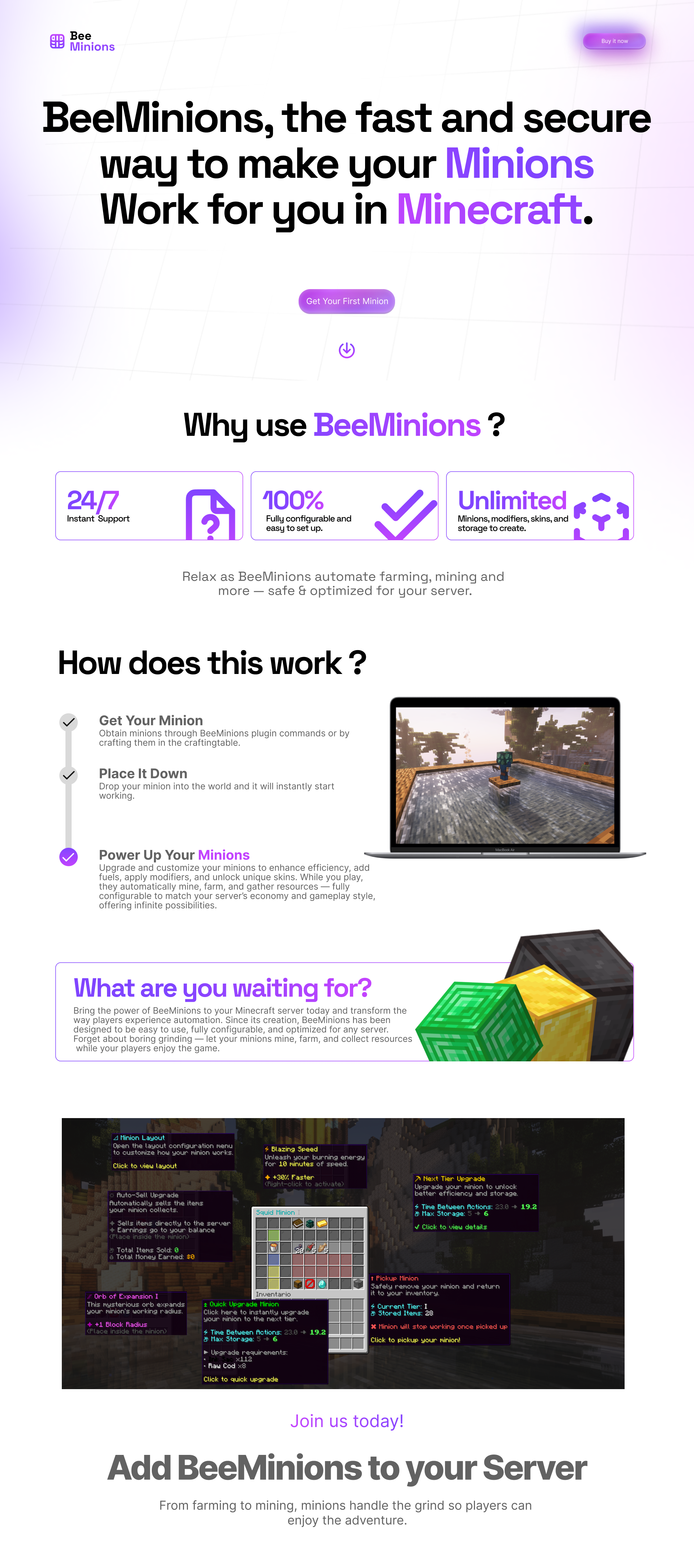 BeeMinions on Polymart - Minecraft Plugins